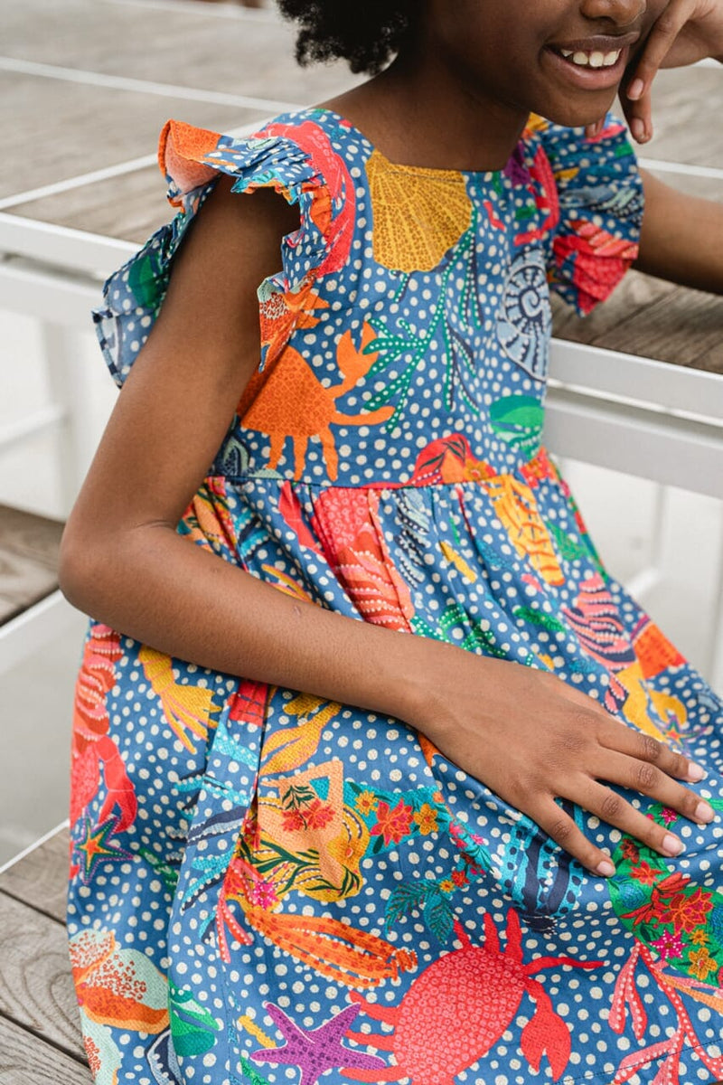 Maya Seashell Dress | Dutch Blue – "Pink and Blue Avenue"